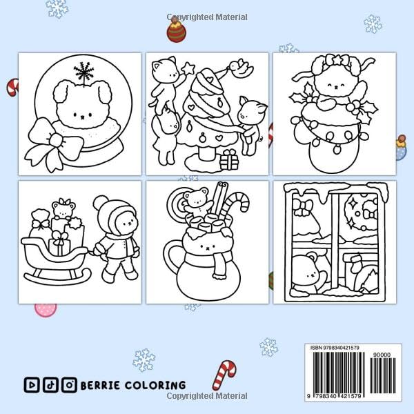 Cute Christmas Coloring Book Berrie Coloring | Bold And Easy Coloring Book